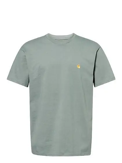 Carhartt Work In Progress Chase Logo-embroidered Cotton T-shirt - Velvet Green / Gold