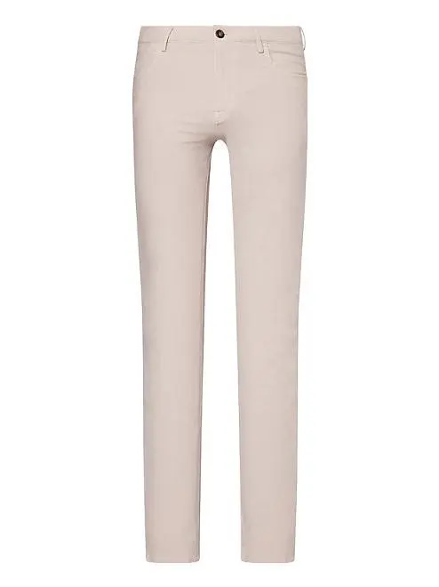 Eleventy Slim-leg Stretch-cotton Trousers - Dusty Pink