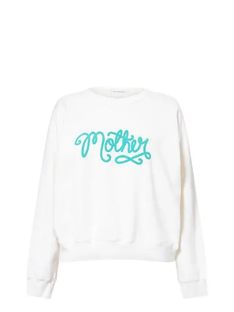 MOTHER Logo-embroidered Cotton-jersey Sweatshirt - Mother Twist
