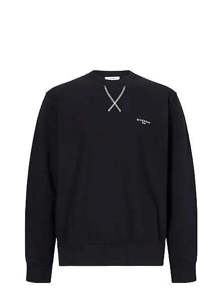 Givenchy Brand-embroidered Cotton-jersey Sweatshirt - Black