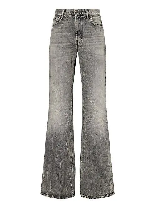 Acne Studios Bootcut-leg High-rise Denim Jeans - Washed Black