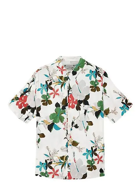 ALLSAINTS Koh Chang Graphic-print Woven Shirt - Off White