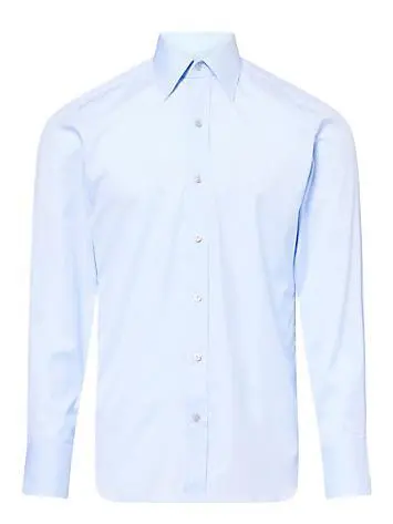 TOM FORD Slim-fit Classic-collar Cotton Shirt - Light Blue