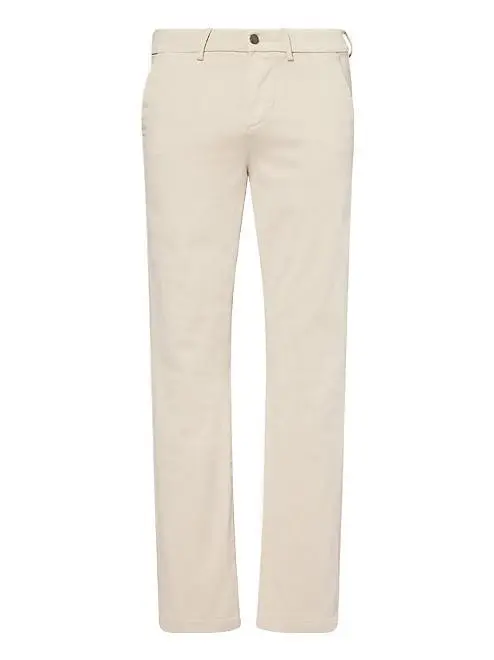 7 For All Mankind Slimmy Tapered-leg Stretch-cotton Chinos - Sateen Oat