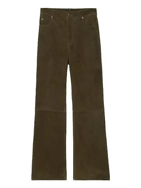 Zadig&Voltaire Evy Suede Leather Trousers - Treillis