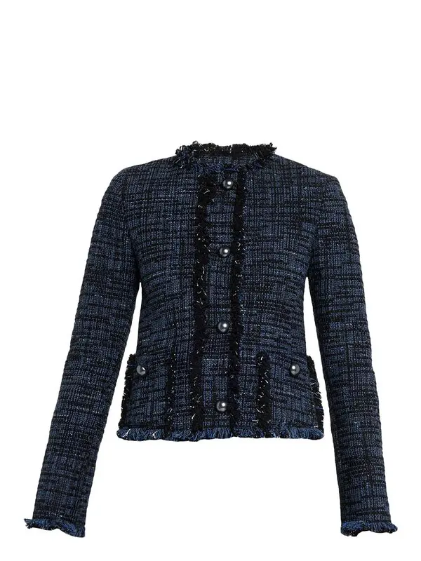 Akris Raw Denim Tweed Jacket - Medium Blue