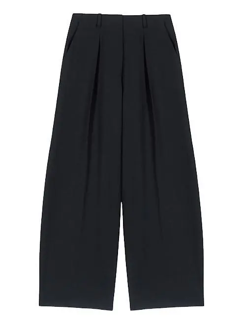 Maje Belted Elasticated-waist Trousers - Black