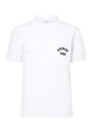Givenchy Brand-embroidery Short-sleeves Cotton-piqué Polo Shirt - White