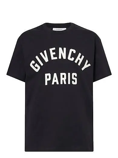 Givenchy Paris Crewneck Cotton-jersey T-shirt - Black / White