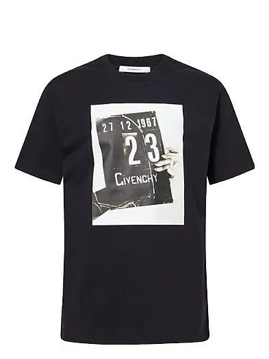 Givenchy Archive-print Crewneck Cotton-jersey T-shirt - Black