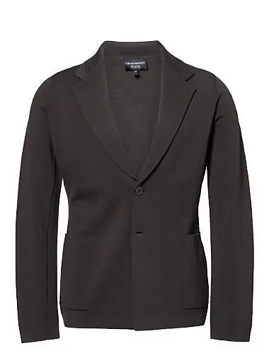 Emporio Armani Icon Single-breasted Knitted Blazer - Bristol Black