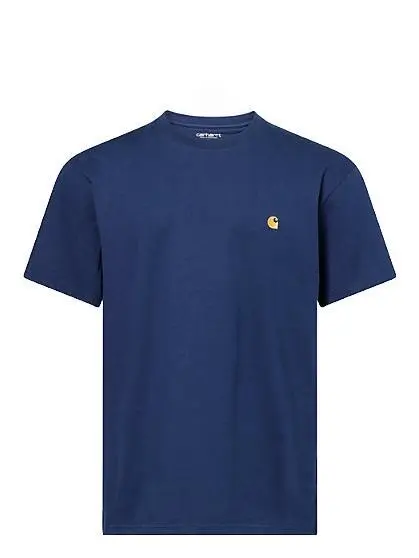 Carhartt Work In Progress Chase Logo-embroidered Cotton T-shirt - Jupiter / Gold