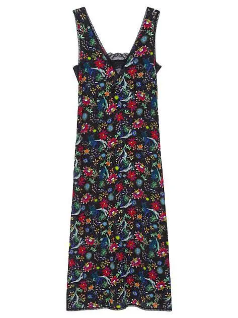 Zadig&Voltaire Floral-print Woven Midi Dress - Encre
