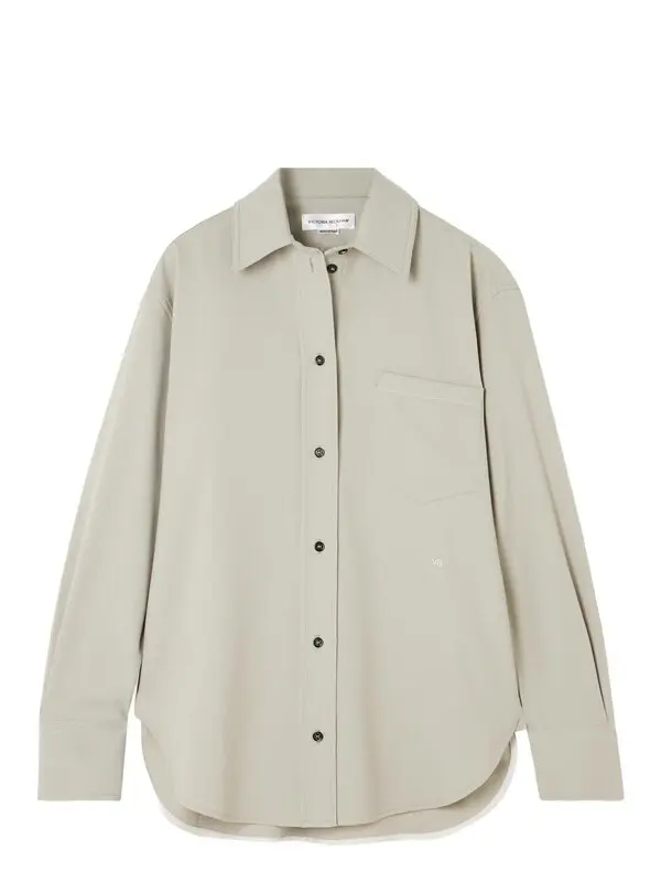 Victoria Beckham Embroidered Woven Shirt - Green