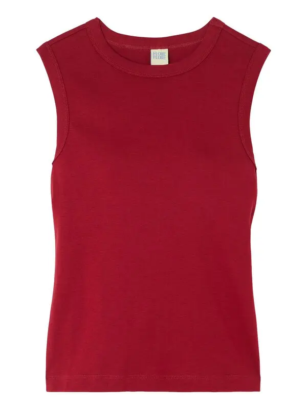 FLORE FLORE Esmé Ribbed Tank - Burgundy