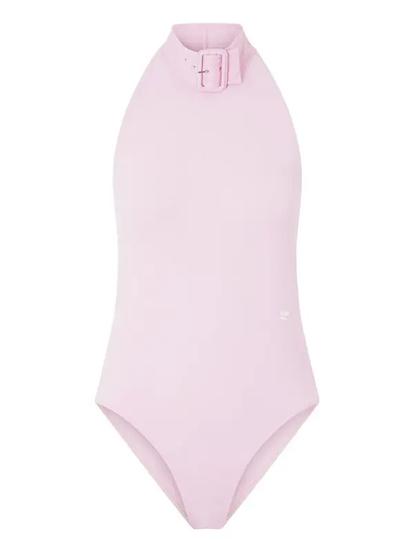 COURREGES Buckled Mockneck Bodysuit - Pink