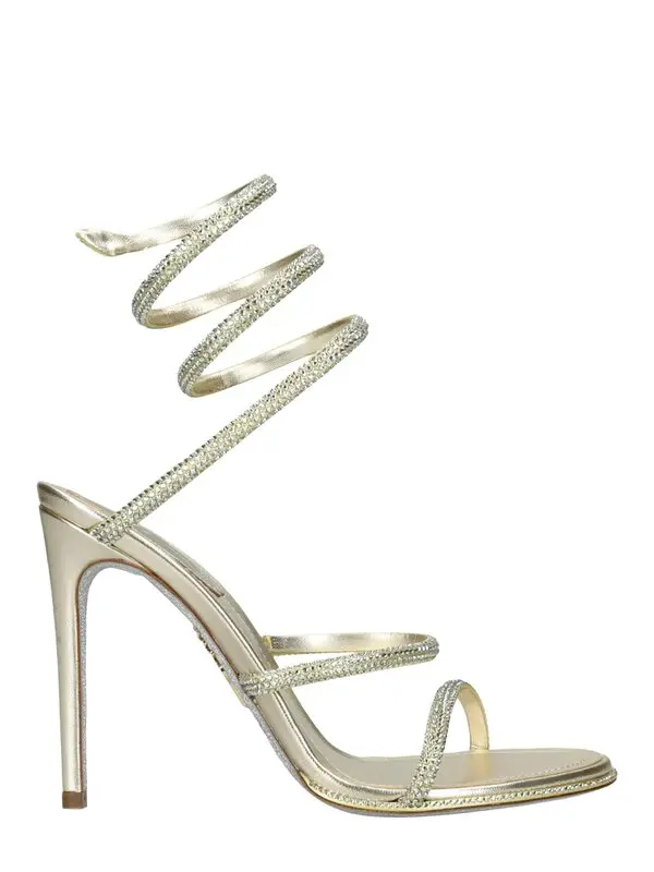 Rene Caovilla Embellished Cleo Heeled Sandals - Yellow
