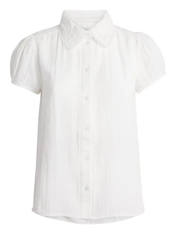 ME+EM Cotton Scalloped Shirt - White