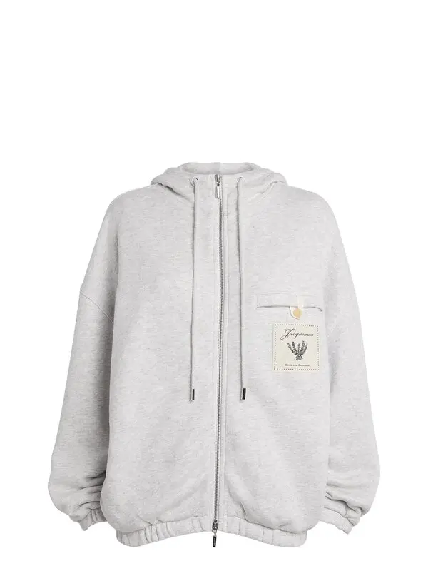 Jacquemus Cotton Torneo Zip-up Hoodie - Grey