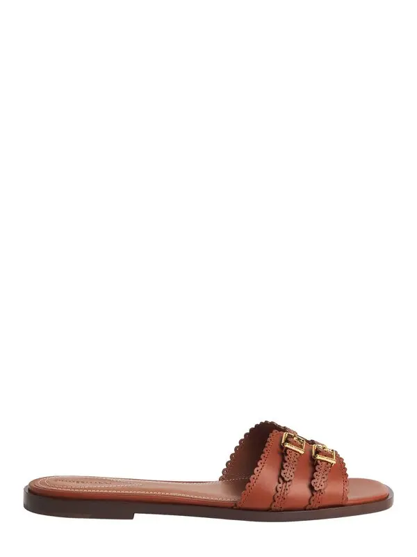 Zimmermann Leather Slides - Brown