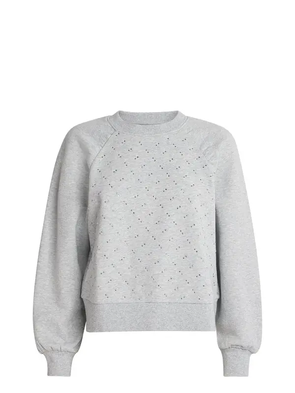 Paige Cotton Tricia Sweatshirt With Rhinestone Embellishments - Grey