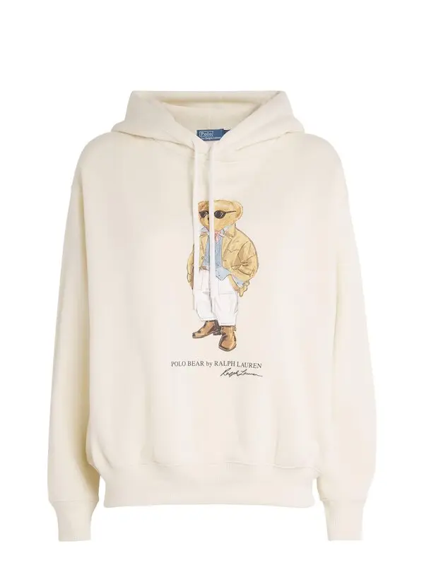 Polo Ralph Lauren Cotton-blend Polo Bear Hoodie - Ivory