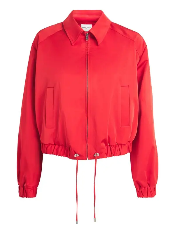 Claudie Pierlot Satin Jacket With Drawstring Hem - Red