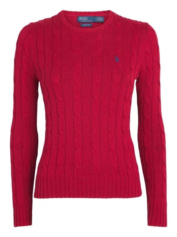 Polo Ralph Lauren Julianna Cable Knit Sweater - Red