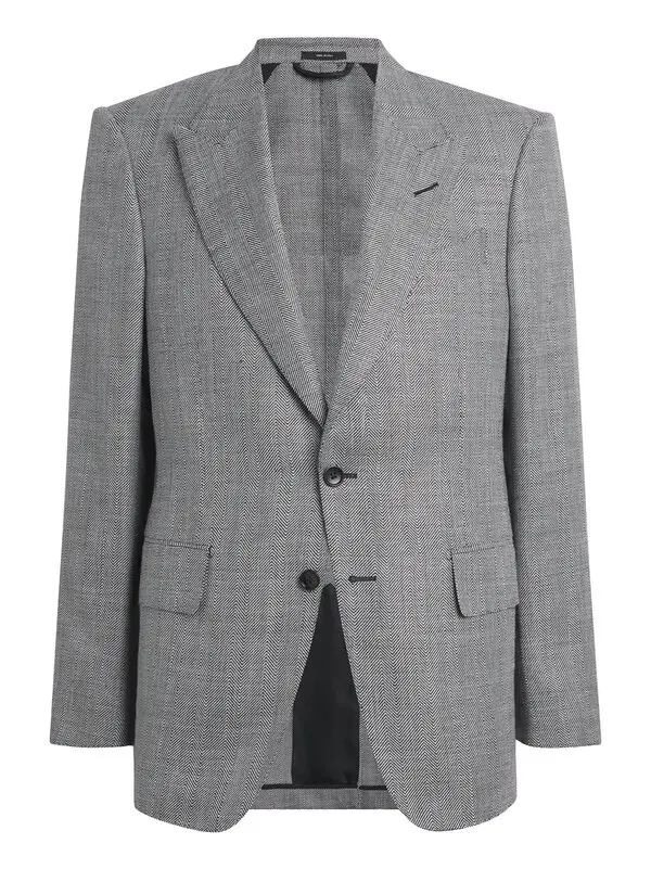 TOM FORD Wool-blend Herringbone Shelton Blazer - Black