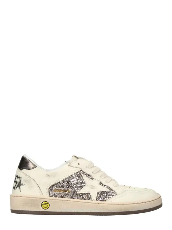 GOLDEN GOOSE Ball Star Glitter Embellished Sneakers - Grey