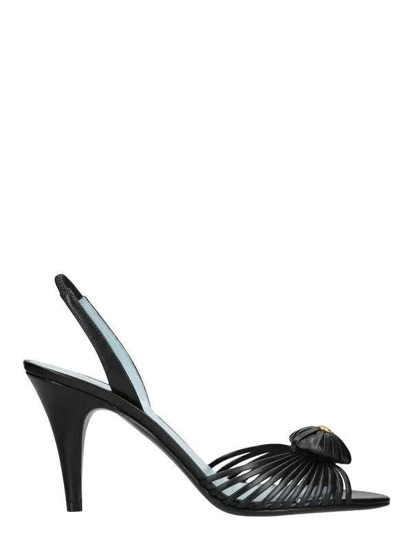 Valentino Garavani Leather Royal Slingback Heels 85 - Black
