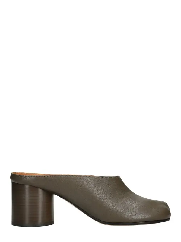 MAISON MARGIELA Leather Tabi Heeled Mules - Brown