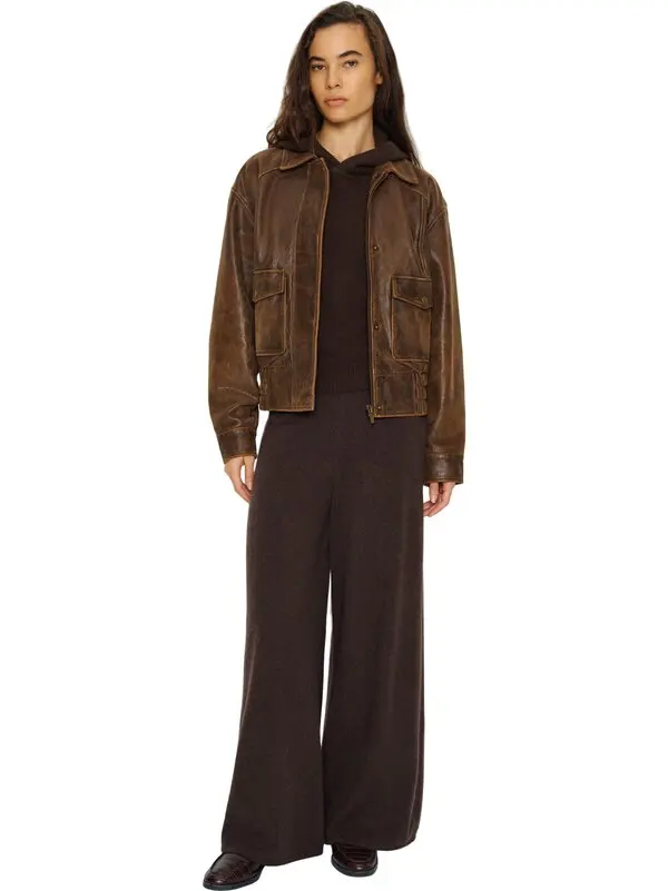REFORMATION Lyle Cashmere Pants - Brown
