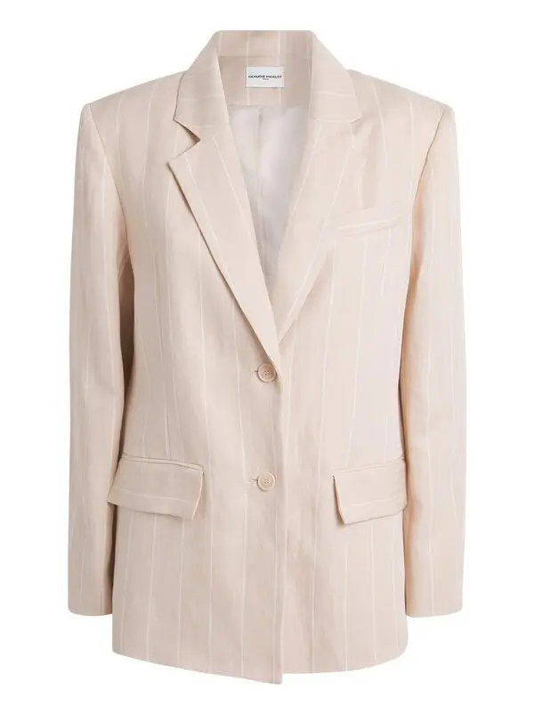 Claudie Pierlot Pinstripe Blazer - White
