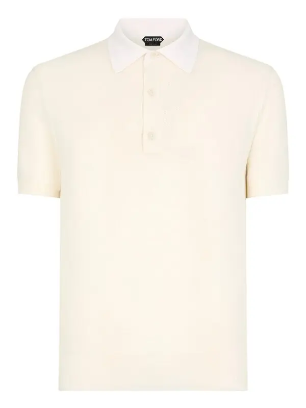 TOM FORD Cotton-silk Knitted Polo Shirt - White