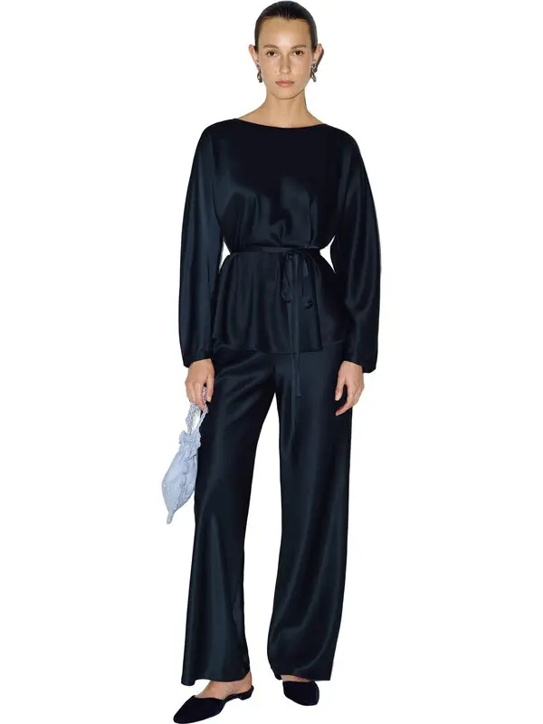 REFORMATION Aubrey Satin Two Piece - Blue