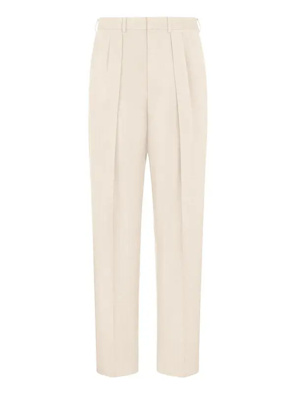 TOM FORD Wool-cashmere-silk Tailored Trousers - White