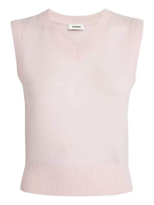 Sandro Wool-cashmere V-neck Sweater - Pink