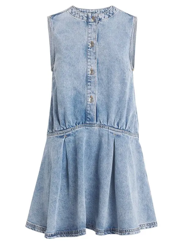 Claudie Pierlot Denim Flared Mini Dress - Blue