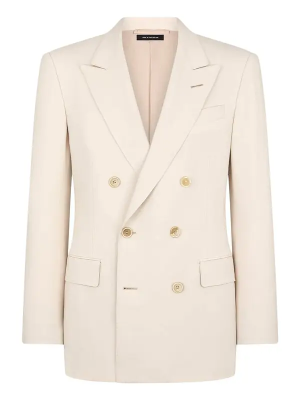 TOM FORD Wool-cashmere-silk Blazer - White