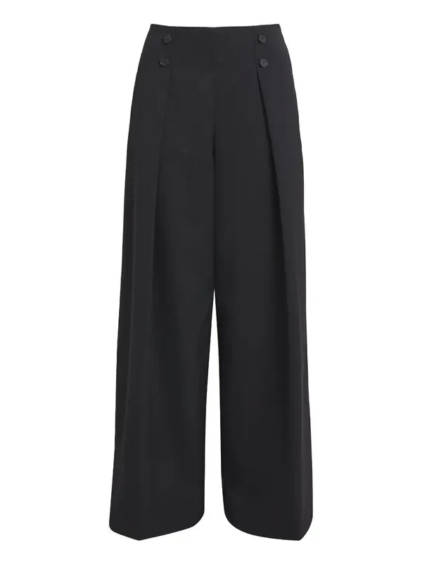 Claudie Pierlot Pleated Wide-leg Trousers - Black