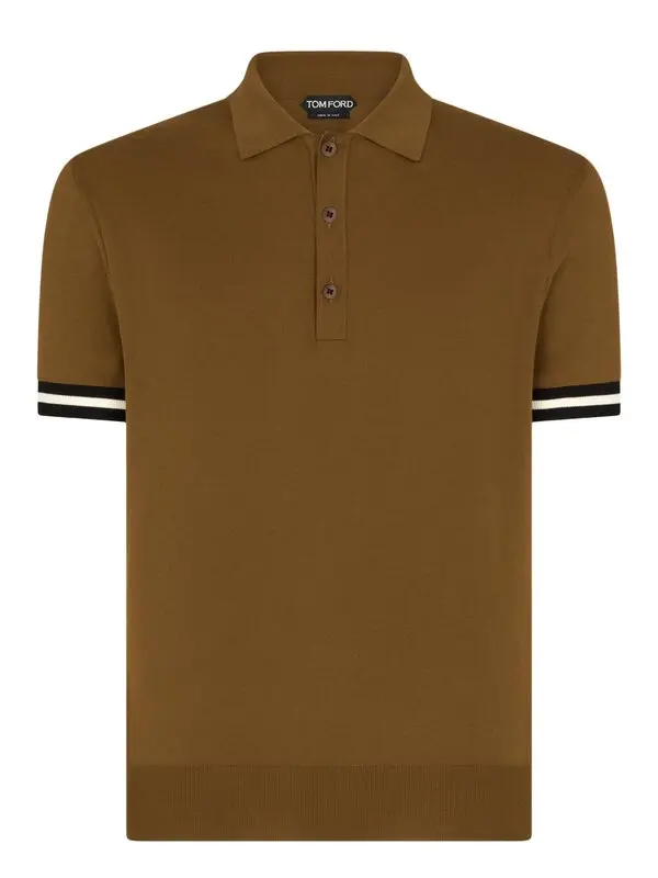 TOM FORD Cotton-blend Polo Shirt - Beige