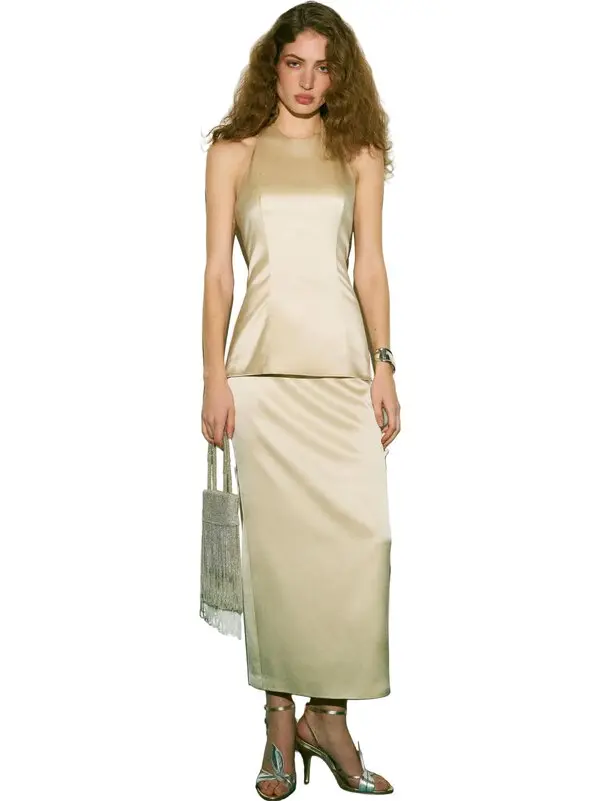 REFORMATION Celine Silk Two Piece - Ivory