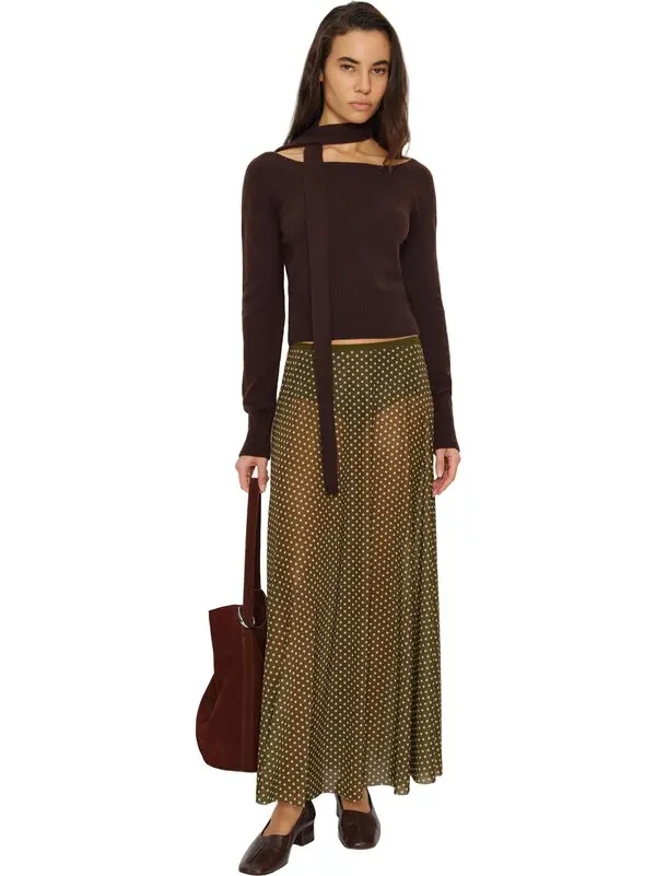 REFORMATION Ellie Knit Maxi Skirt - Green