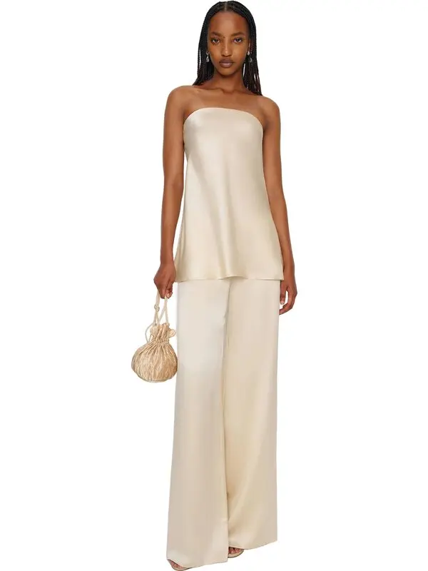 REFORMATION Spritz Silk Long Top - Ivory
