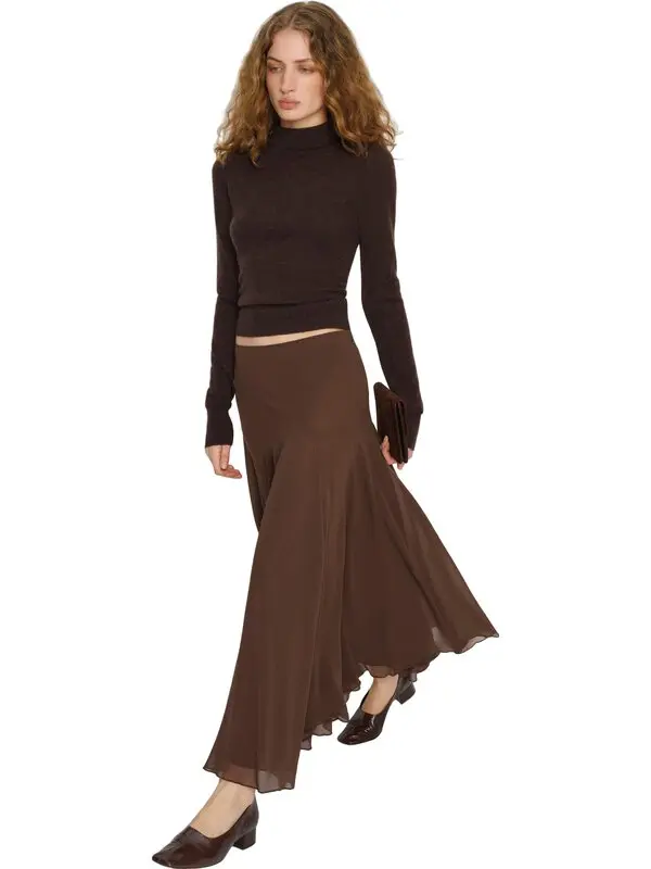 REFORMATION Krissa Maxi Skirt - Brown