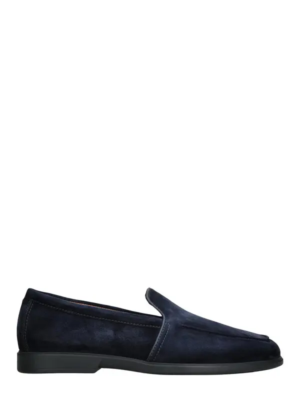 Santoni Suede Malibu Loafers - Navy