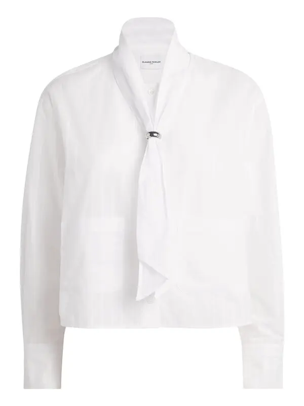 Claudie Pierlot Striped Cotton Shirt - White