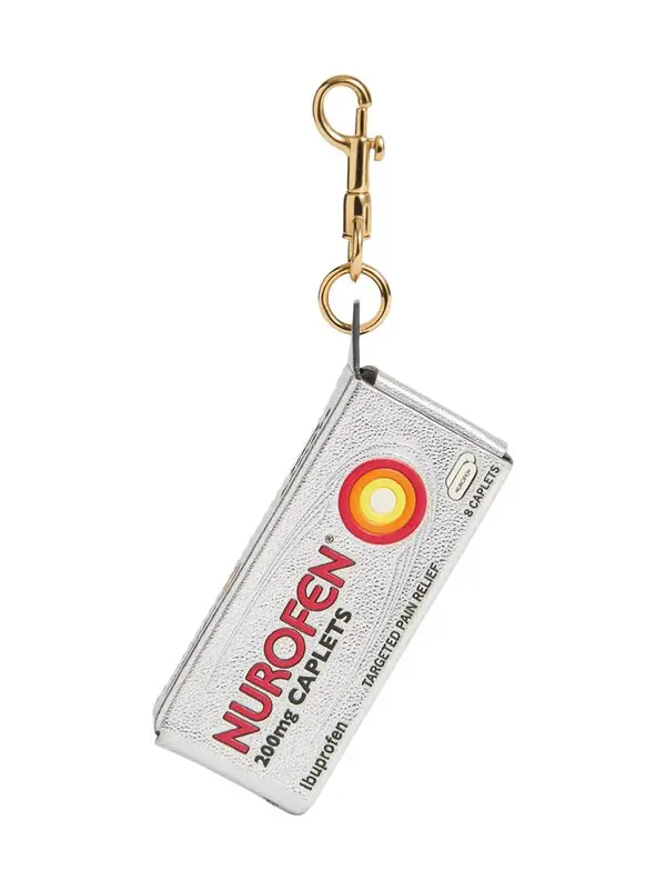 ANYA HINDMARCH Leather Nurofen Charm - Silver