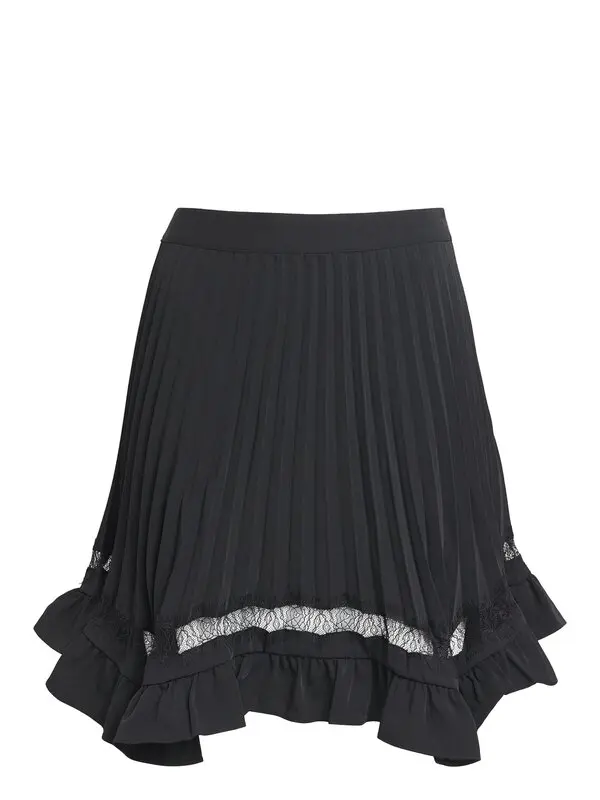 Claudie Pierlot Asymmetric Pleated Mini Skirt - Black
